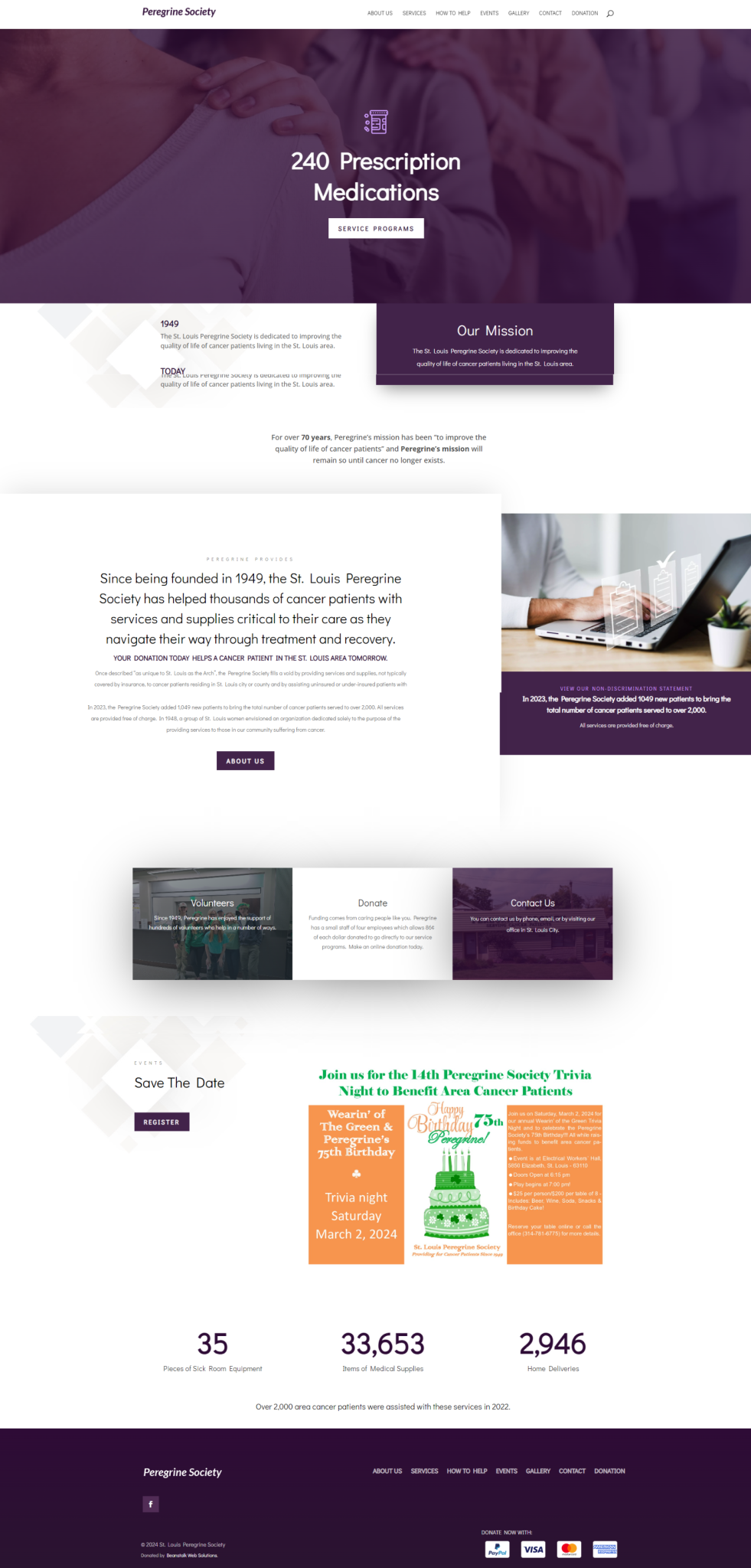 Peregrine Society - Beanstalk Web Solutions